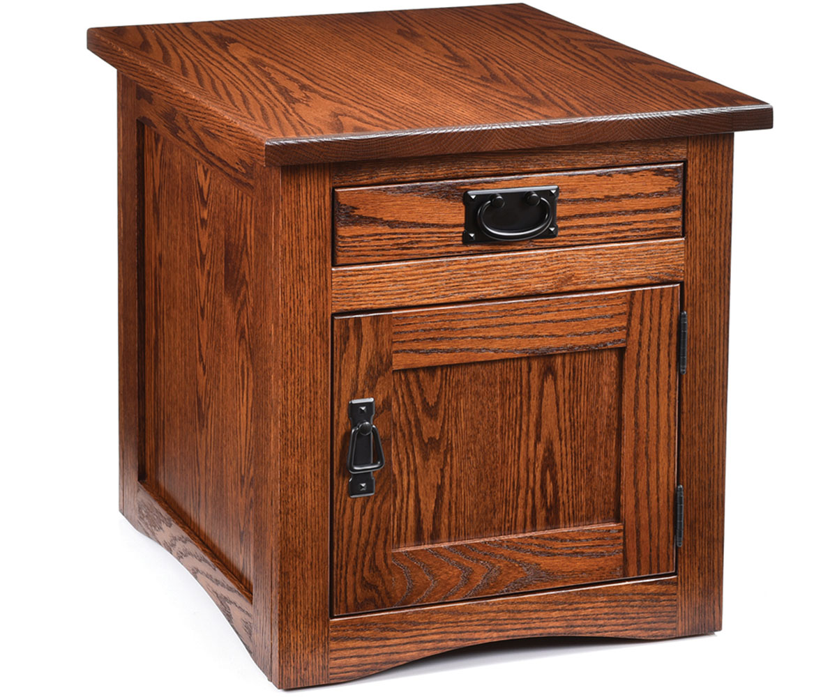 Enclosed Mission End Table - Midwest Woodworks