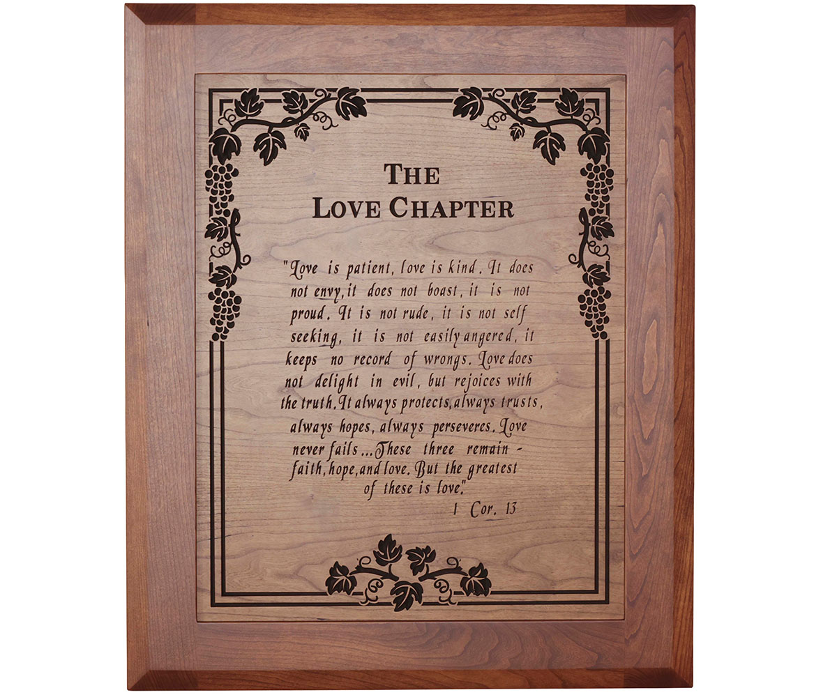 The Love Chapter Plaque - Midwest Woodworks